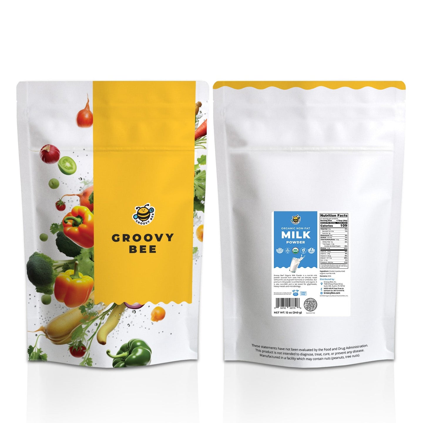 Groovy Bee® Organic Non-Fat Milk Powder