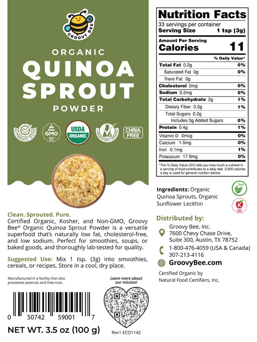 Organic Quinoa Sprout Powder 3.5 oz (100g) — Groovy Bee